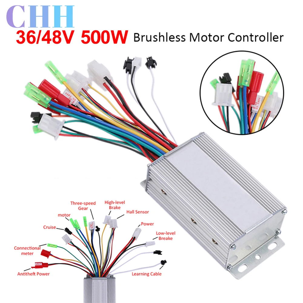 Chh Dc 36v48v 500w 전기 자전거 브러시리스 모터 컨트롤러 전기 자전거 액세서리 전기 자전거 전자 자전거 스쿠터