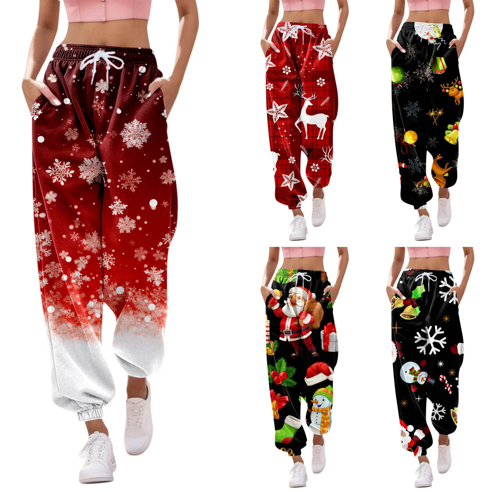 Women-S-Casual-Fashion-Christmas-Printed-Casual-Pants-Sanitary-Pants ...