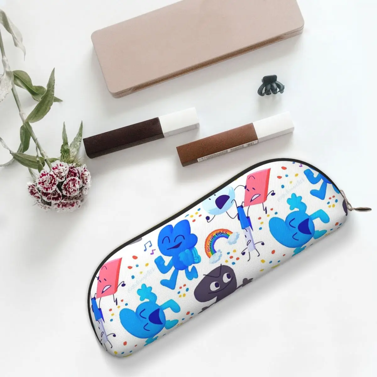 Bfdi Pattern Pencil Cases Pen Holder Storage Stationery Supplies Large ...