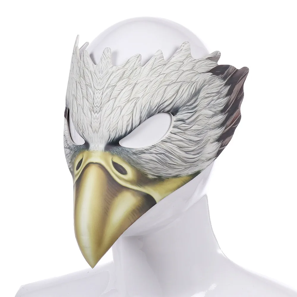 Halloween Mask Carnival Party PU Leather EVA White Eagle Animal Mask ...