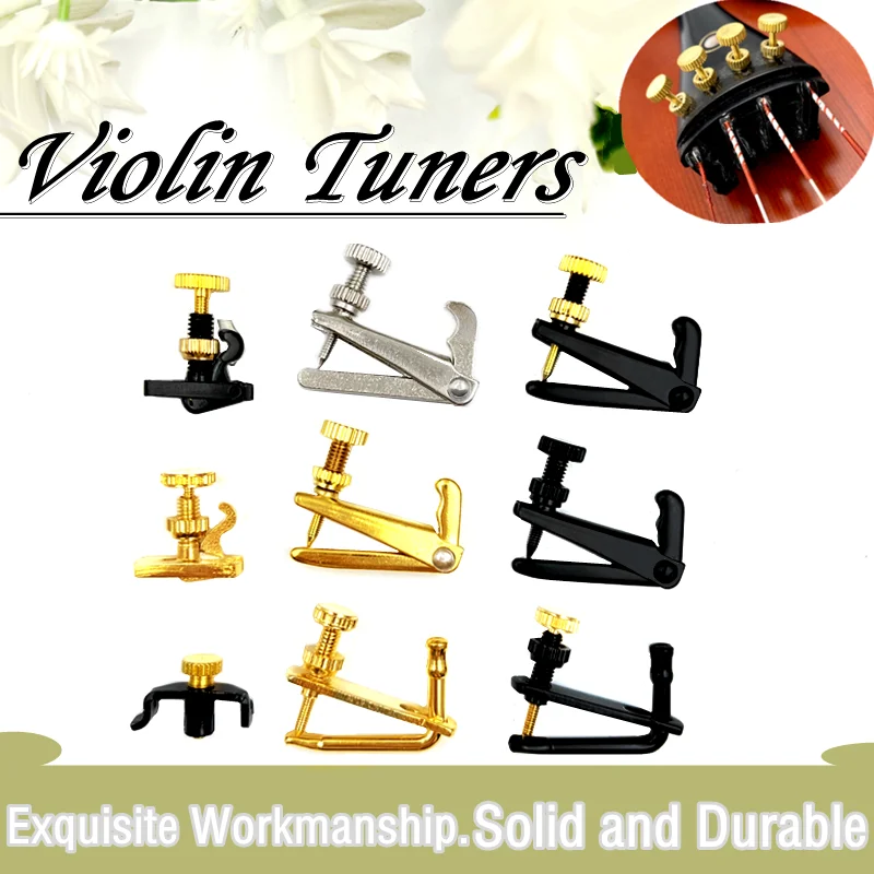 4pcs Violin Fiddler Fine Tuners Spinner Adjuster Strings Hooks 4/4 3/4 ...