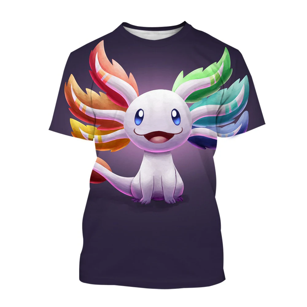 Axolotl-T-Shirts-Cartoon-Animal-3D-Print-Streetwear-Men-Women-Casual ...