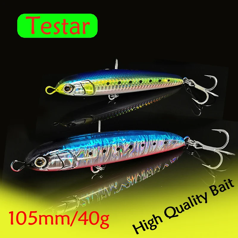 Testar-Fishing-Lures-105mm-40g-Long-Casting-Pencil-Bait-Saltwater-Rock ...