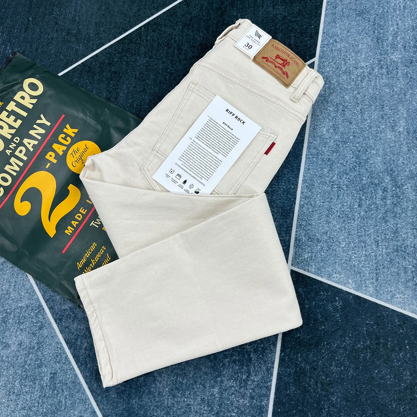 Retro beige slim fit Ami Kaji straight work trousers versatile elastic ...