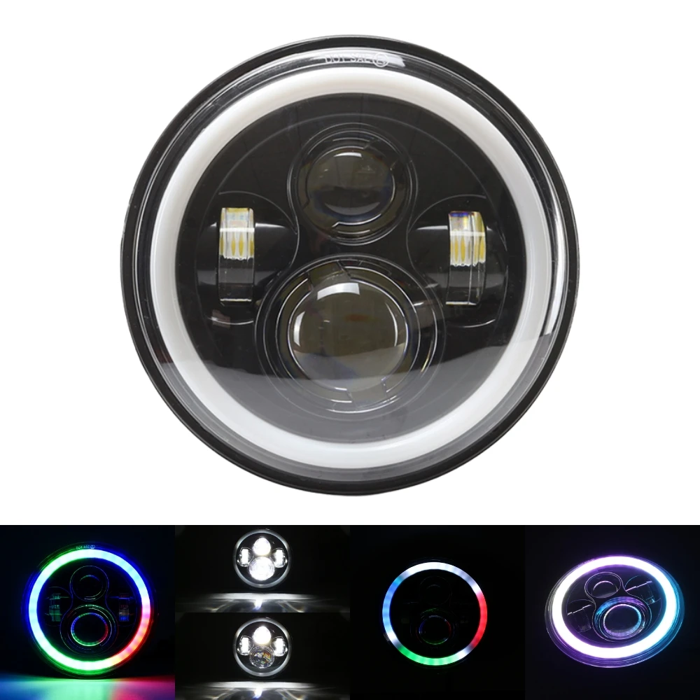 TIYPEOR-Super-Bright-7Inch-Round-Universal-Motorcycle-DRL-LED-Headlight-Car-Auxiliary-Fog-Light ...