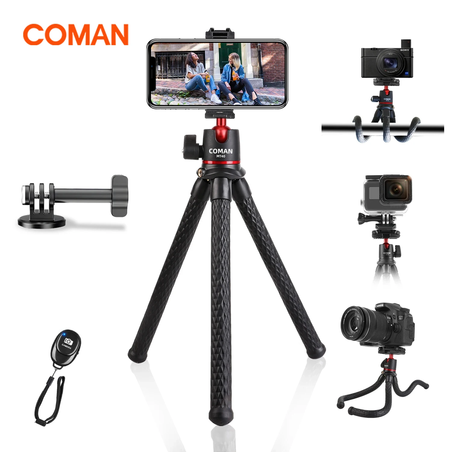 COMAN-MT-40-Mini-Octopus-Flexible-Tripod-For-Phone-DSLR-Camera-Stand ...