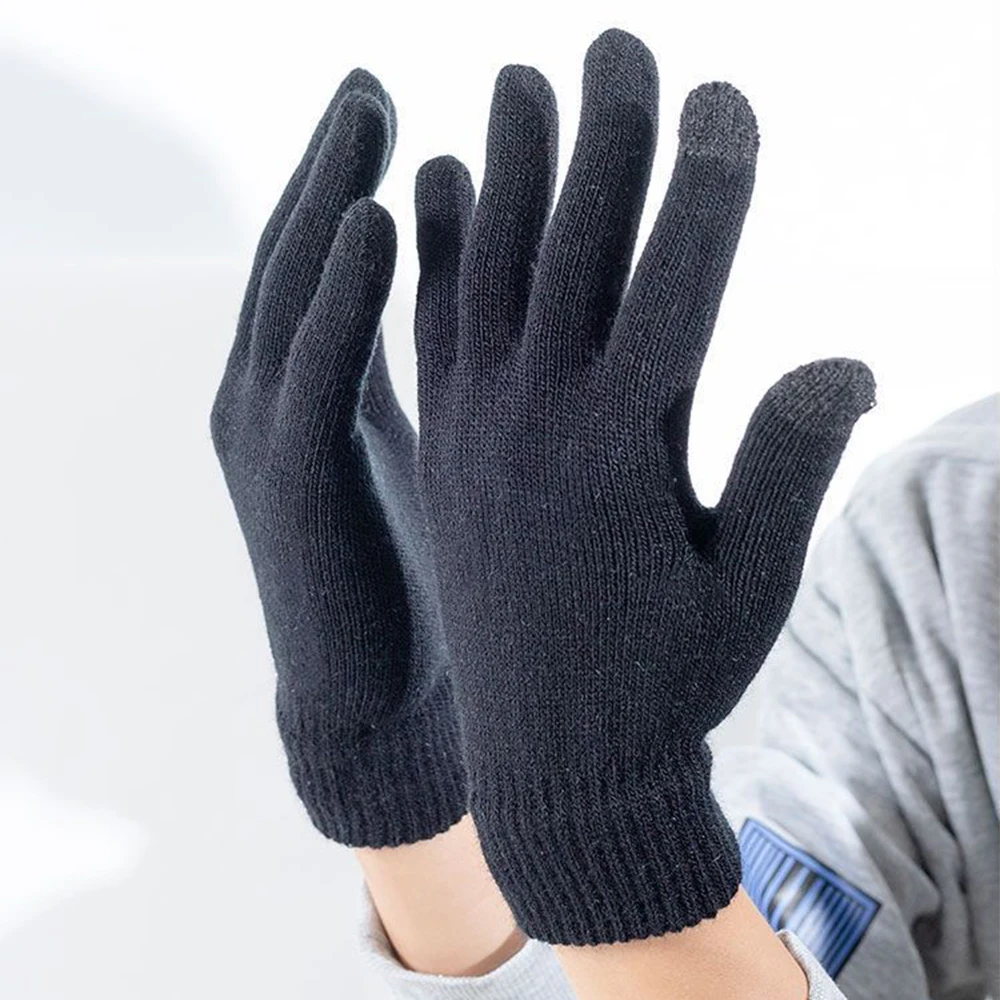 Winter-Touch-Screen-Gloves-Women-Men-Warm-Stretch-Knit-Mittens-Imitation-Wool-Full-Finger ...