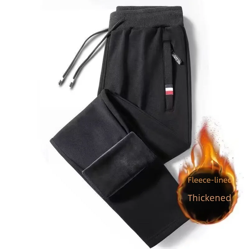 Men-s-Casual-Sweatpants-Thickened-Solid-Color-Loose-fit-Straight-leg ...