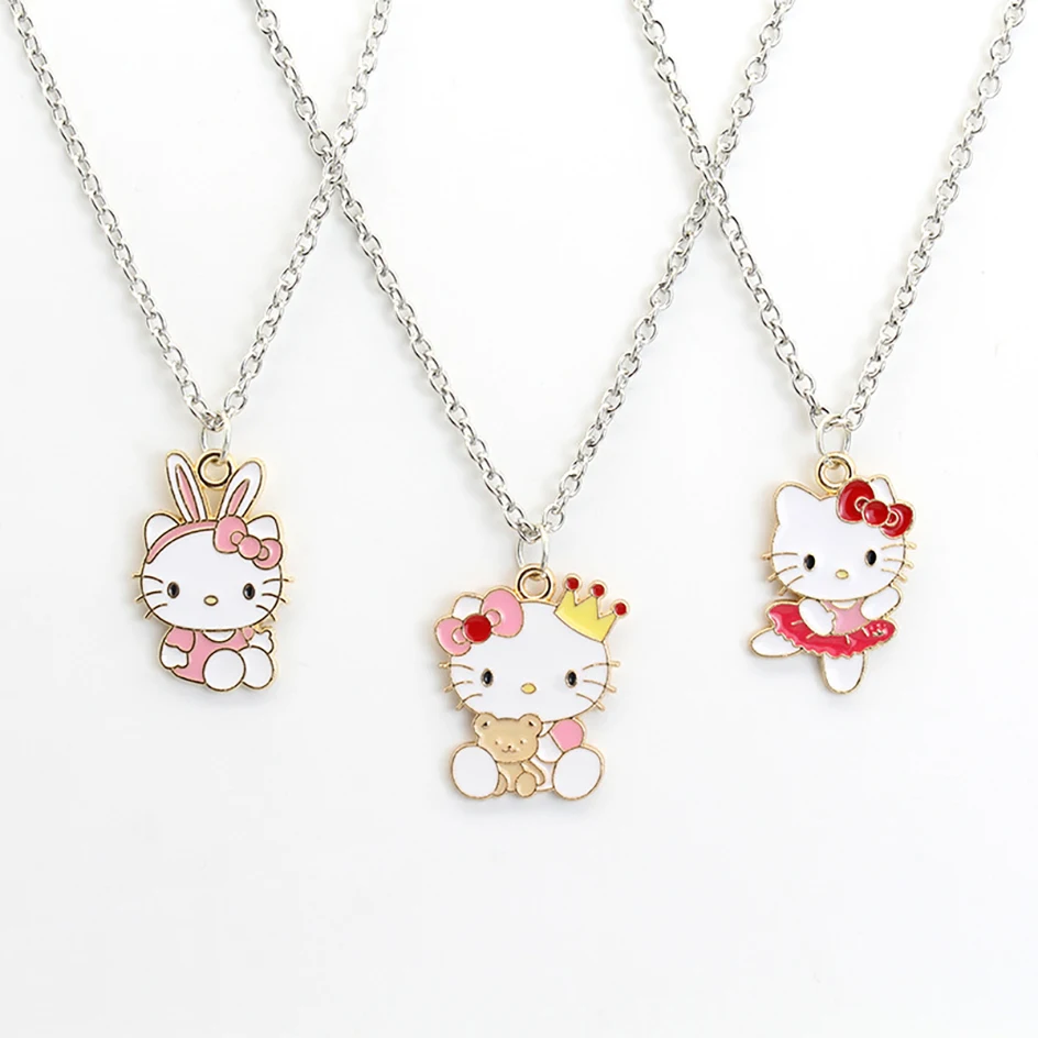 Sanrio-Hello-Kitty-Alloy-Colar-Pingente-para-Meninas-Desenhos-Animados ...
