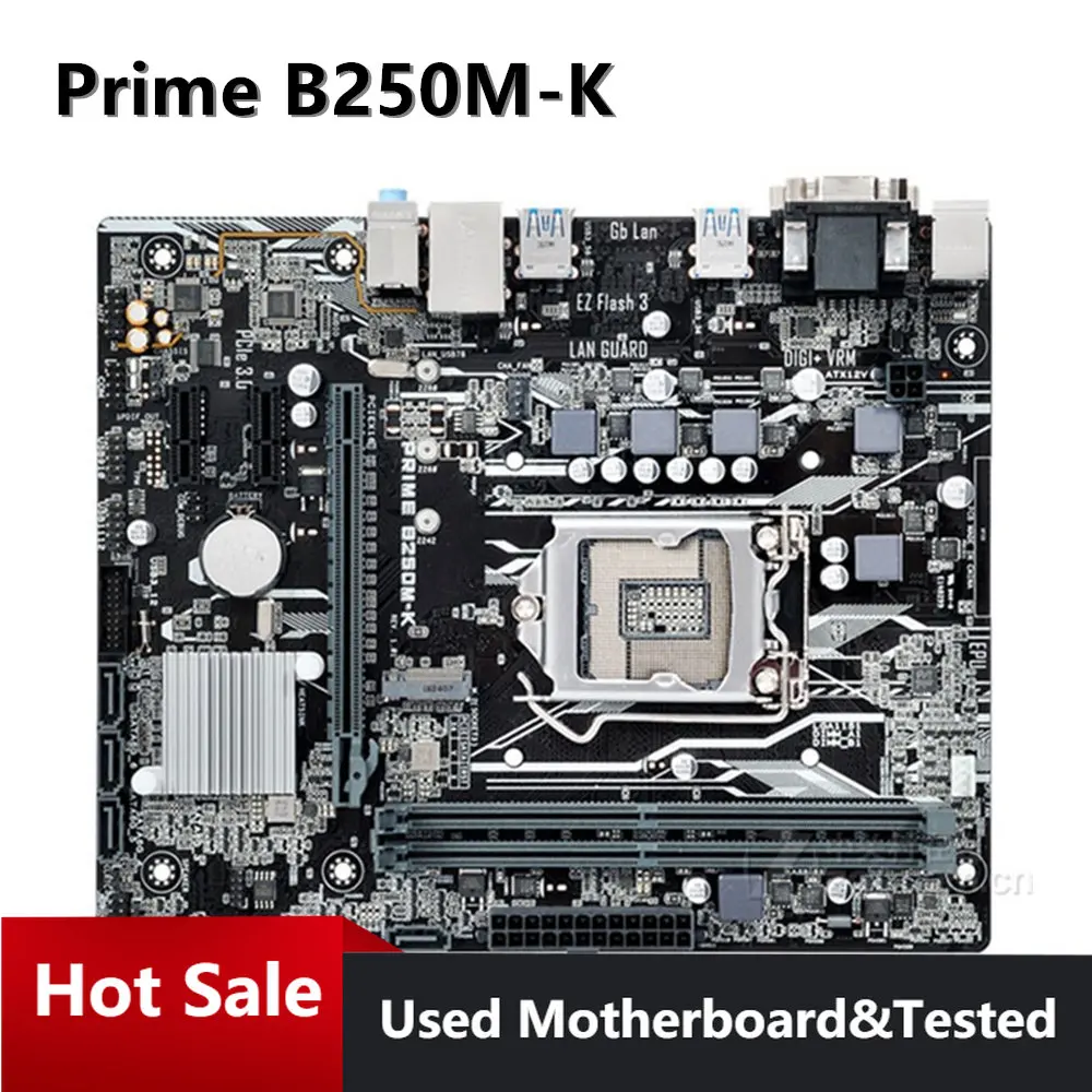 LGA 1151 PRIME B250M K Motherboard Support 6th/7th Gen Core i7/i5/i3 CPU DDR4 2400MHz PCI E 3.0 ...