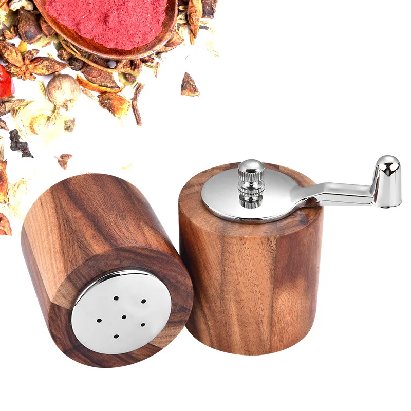 European-style-Wooden-Hand-Grinder-Salt-and-Sugar-Storage-Pot-Home ...