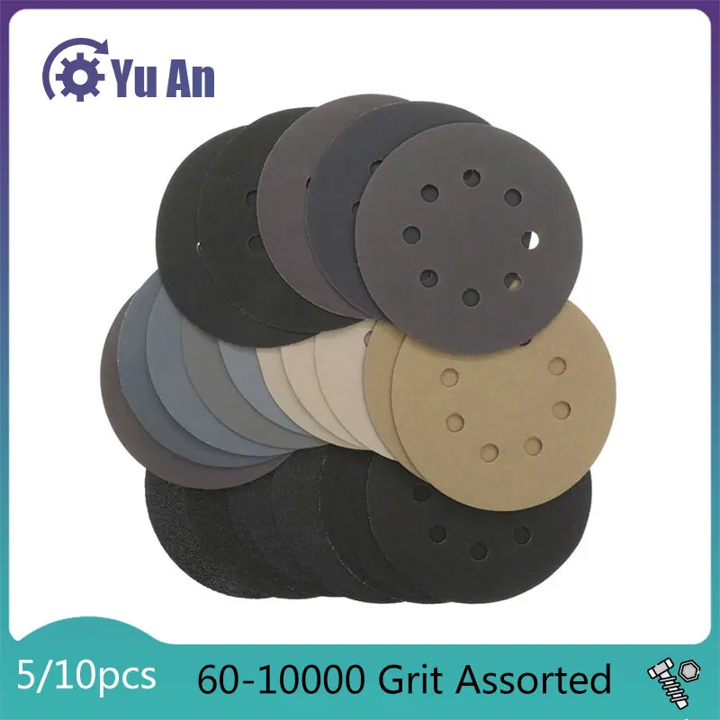 5inch-Sandpaper-125mm-60-10000-Grit-Round-Shape-Sanding-Discs-Hook-Loop ...