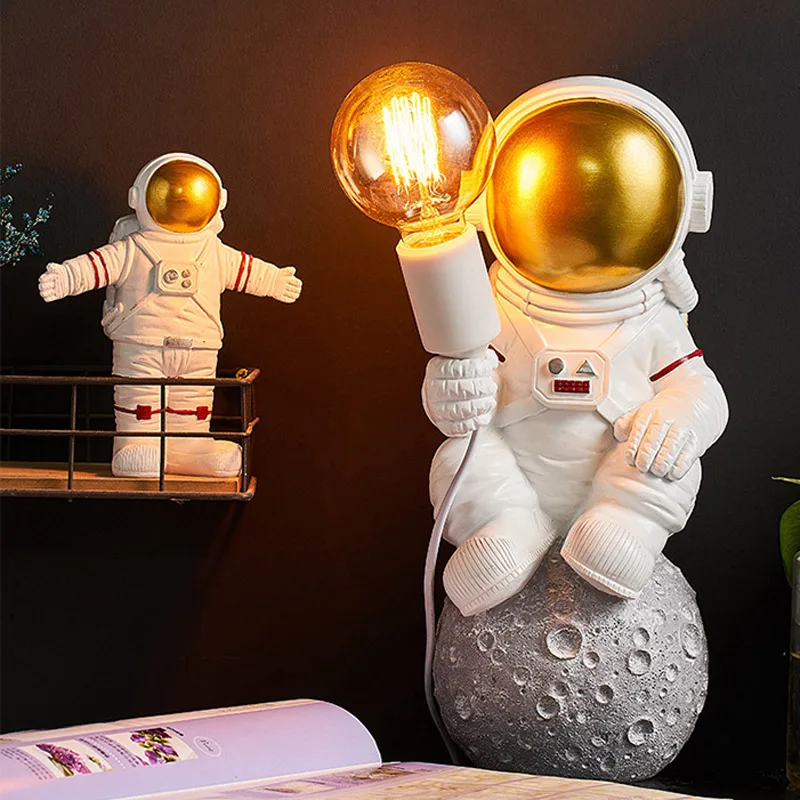 Spaceman Astronaut Led Night | Resin Table Lamp Ornament | Led Figure ...