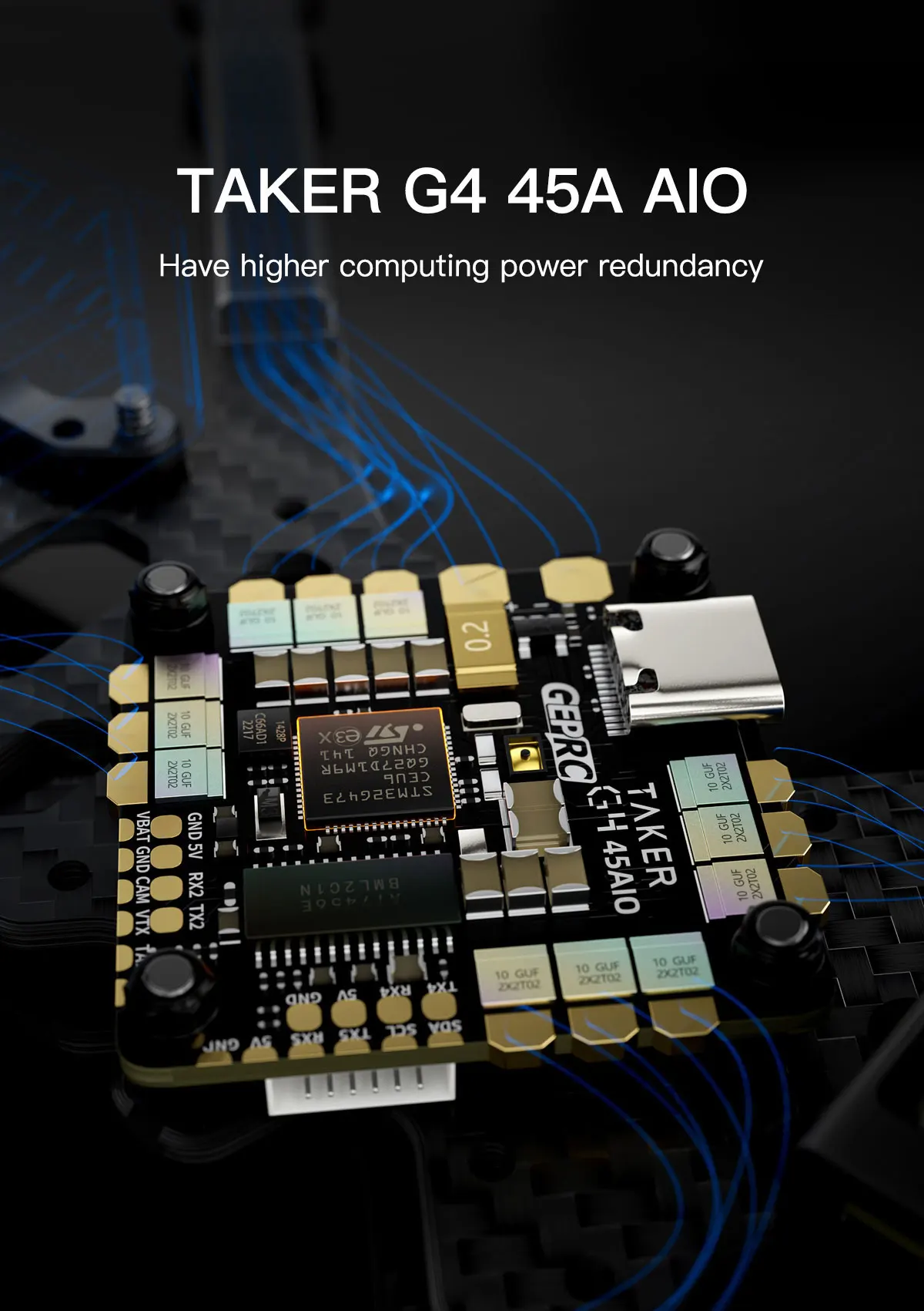 GEPRC Tern-LR40 高清黃蜂遠程 FPV - Betaflight OSD W/AT7456E 鏈接黃蜂高清四軸飛行器遠程自由式 ...