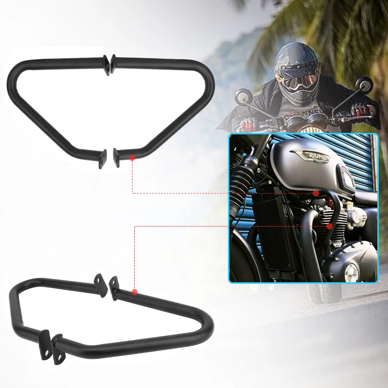 Black-Motorcycle-Highway-Engine-Guard-Bumper-Crash-Bar-For-Triumph ...