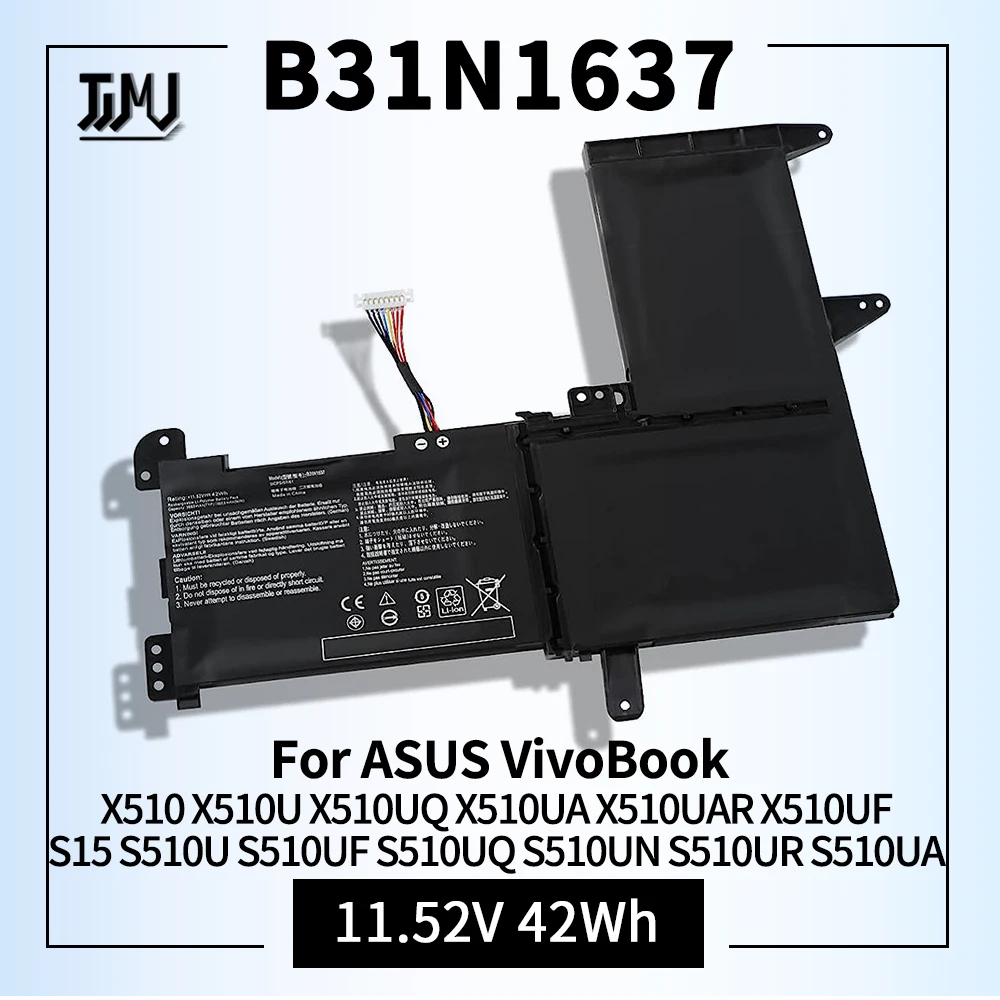 B31N1637-C31N1637-Laptop-Battery-for-ASUS-VivoBook-X510-X510U-X510UQ ...