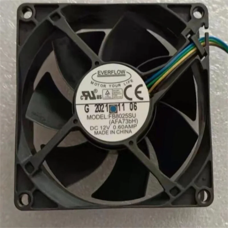 EVERFLOW 8025 8CM FB8025SU 12V 0.60A 4-wire temperature control fan ...