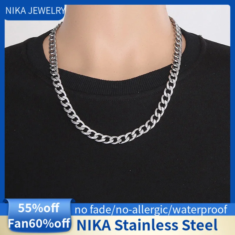 Bright-surface-stainless-steel-Street-hip-hop-NK-chain-necklace-3-11mm ...