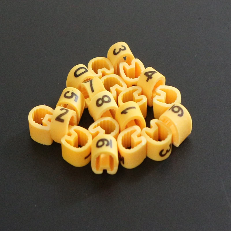 Freeshipping 1200pcs/lot Yellow Cable Markers Ec-0/1/2/3/5/8 0.5 0.75 1 ...