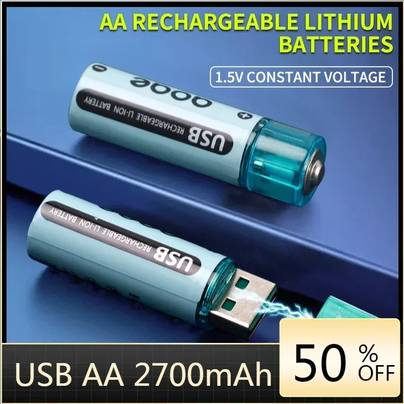 USB-AA-1-5V-battery-2700mWh-rechargeable-li-ion-battery-for-remote ...