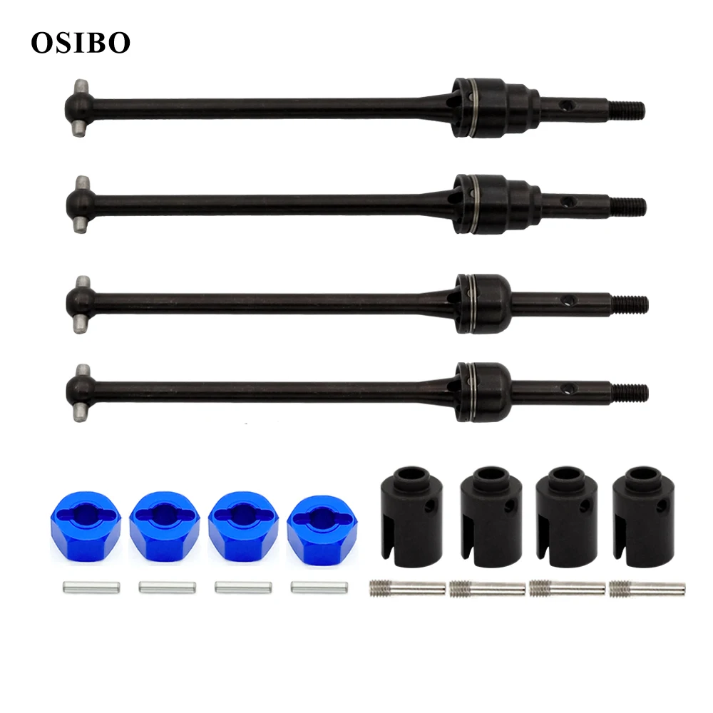 4PCS Steel Front & Rear Drive Shaft CVD For 1/10 Traxxas Slash Rustler Stampede Hoss VXL 4X4 2WD ...