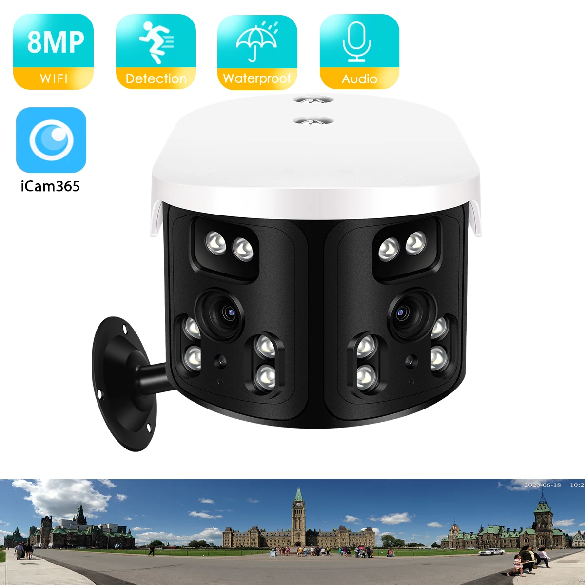 4K-8MP-WIFI-Dual-Lens-Panoramic-Fixed-Camera-180-Wide-Viewing-Angle ...