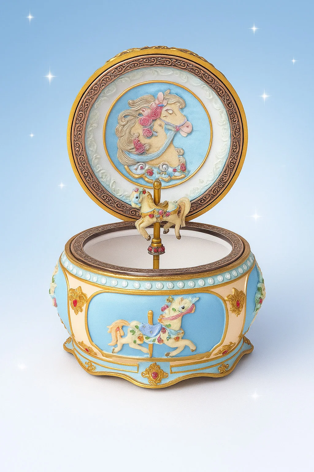 Merry-Go-Round Carousel Music Box with Sankyo 18-Note Movement ...