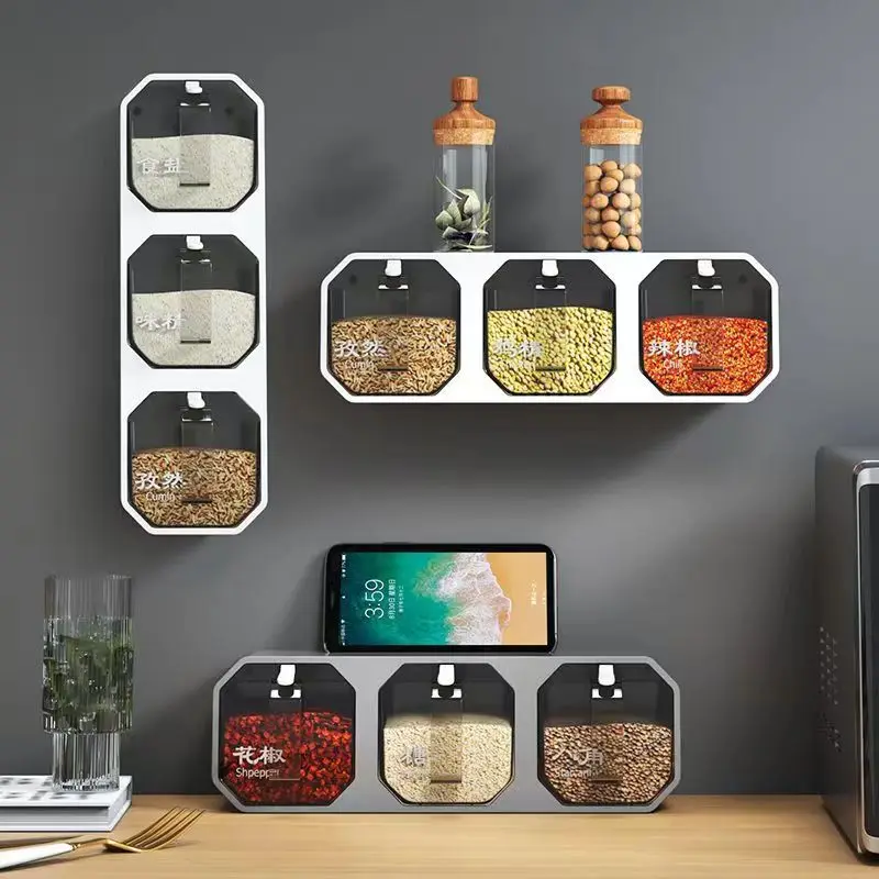 Moisture-proof-Seasoning-Rack-Kitchen-Salt-Organizer-Spice-Jars-Multi ...