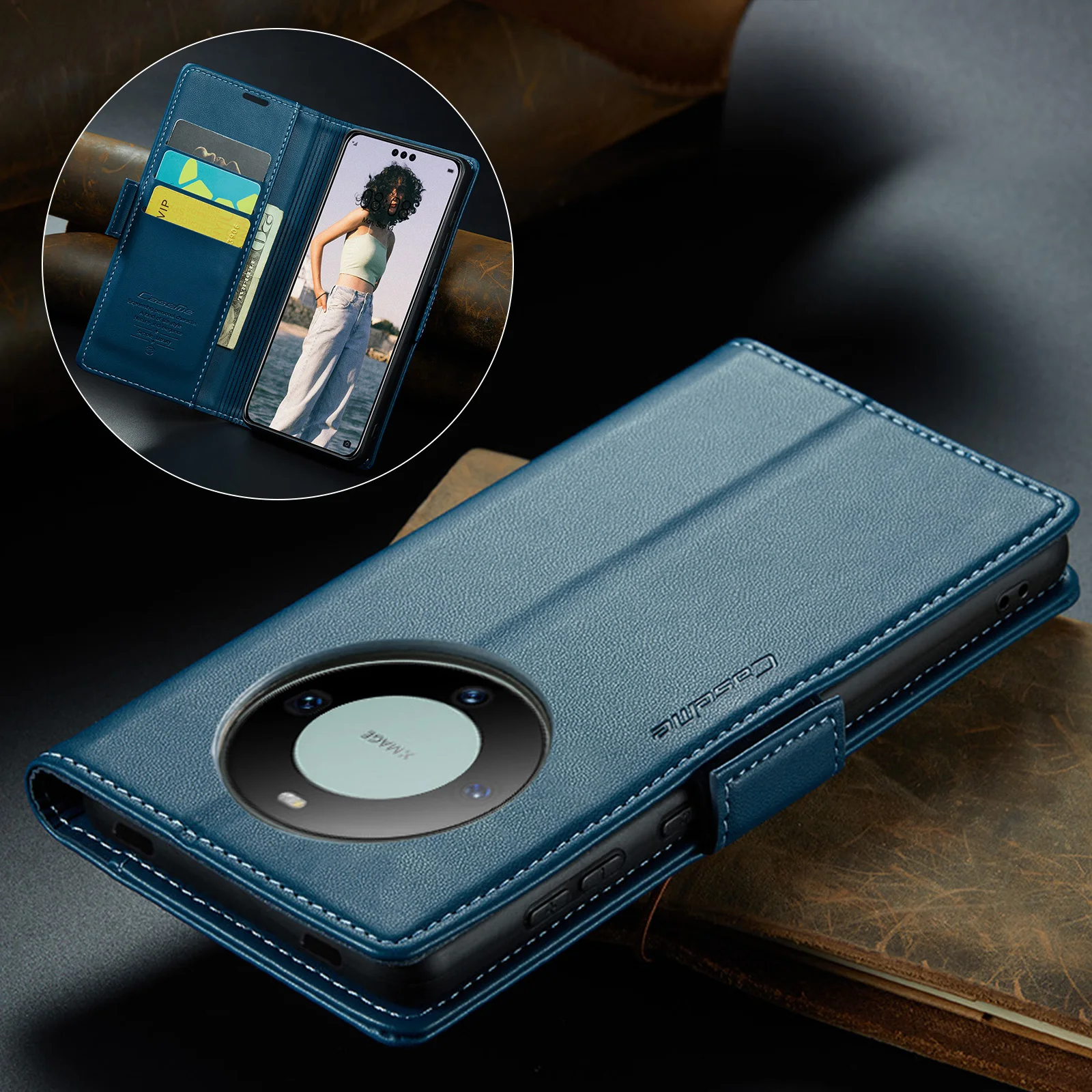 Luxury-Card-Bag-Phone-Case-For-Huawei-Mate60-Anti-theft-Brush-Leather ...