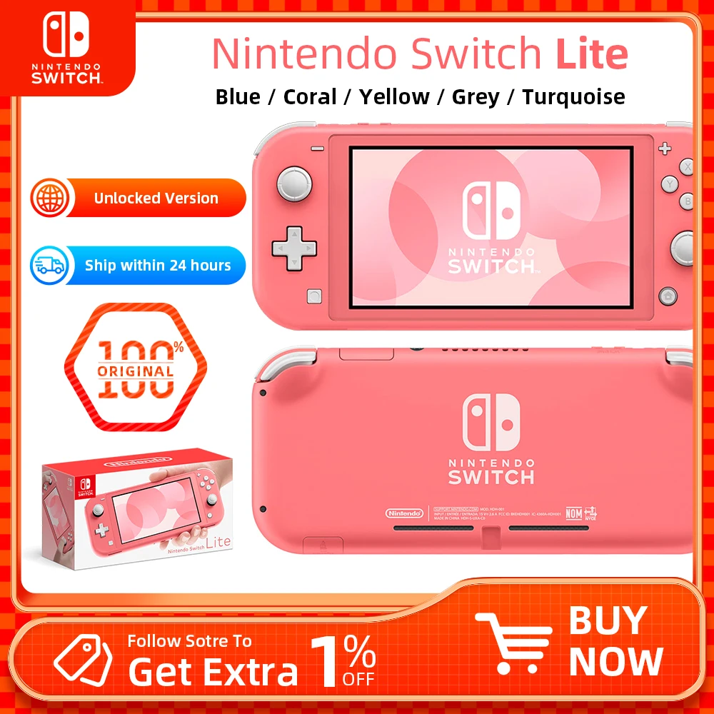 Nintendo Switch Lite Coral 5.5 Polegada Lcd Tela De Toque 32gb ...
