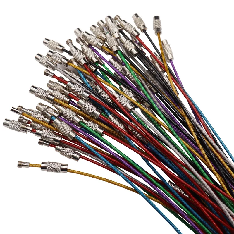 10pcs-Stainless-Steel-Wire-Cable-Loop-Screw-Lock-Rope-Key-Holder ...