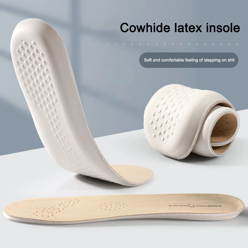 Latex Insole for Feet Leather Shoe Sole Inserts Soft Cowhide Sports ...