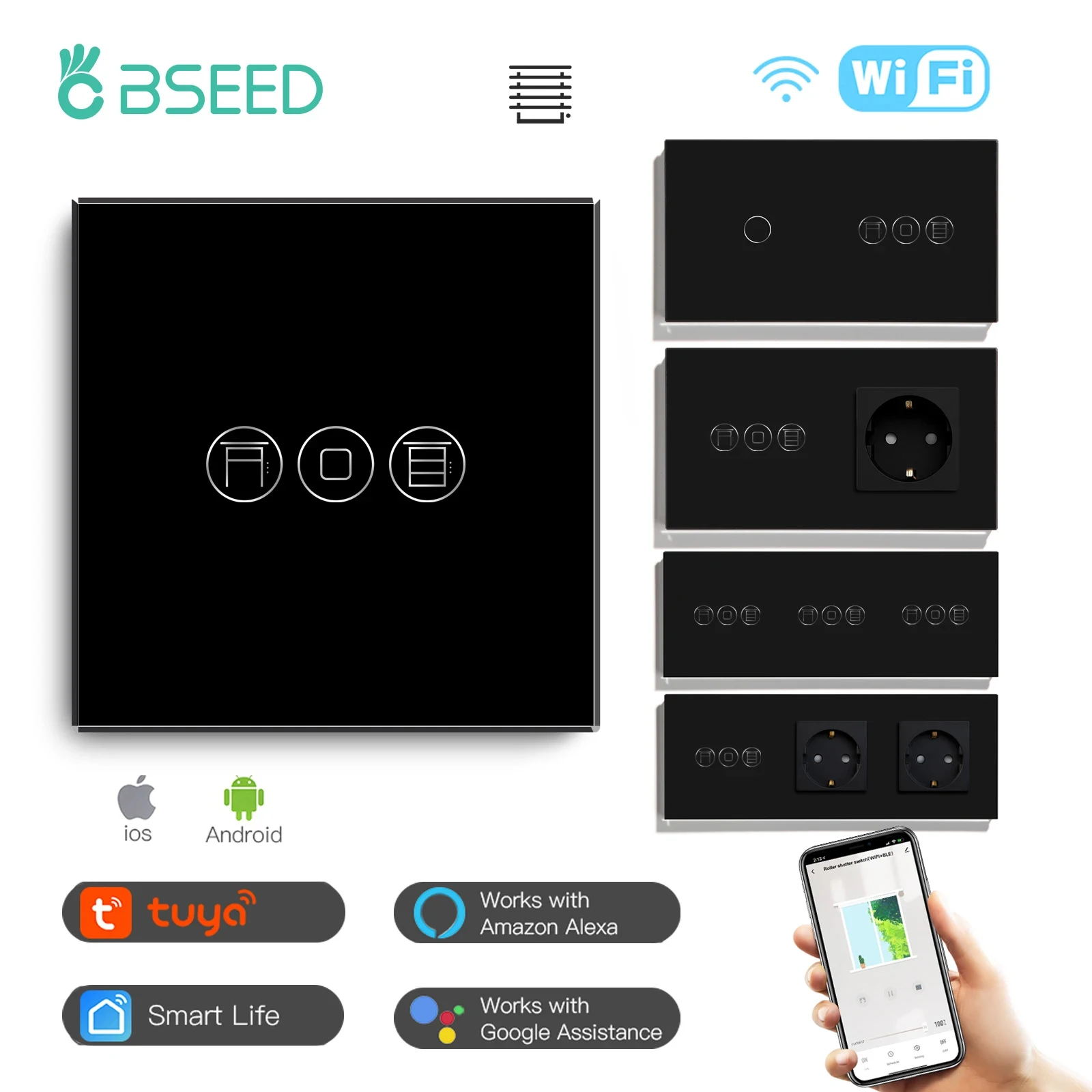 BSEED-Wifi-Roller-Shutter-Swith-Smart-Touch-Blinds-Switches-With-Light ...