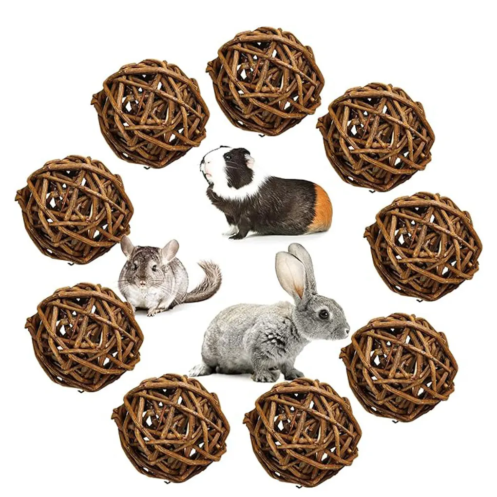 9pack-lot-Natural-Willow-Branch-Ball-Fun-Toy-For-Small-Animals-And ...