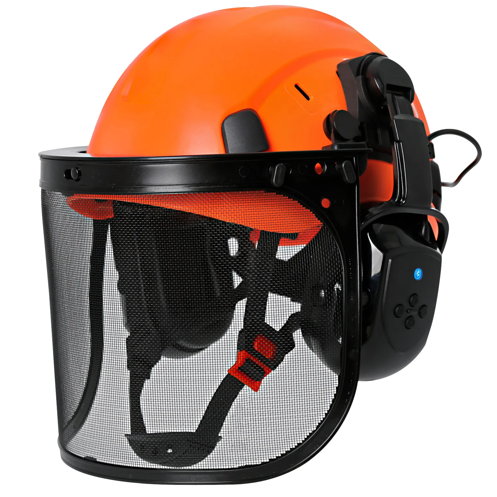 CE Forestry Safety Helmets with 5.0 Bluetooth Earmuffs Mesh Face Shield ...