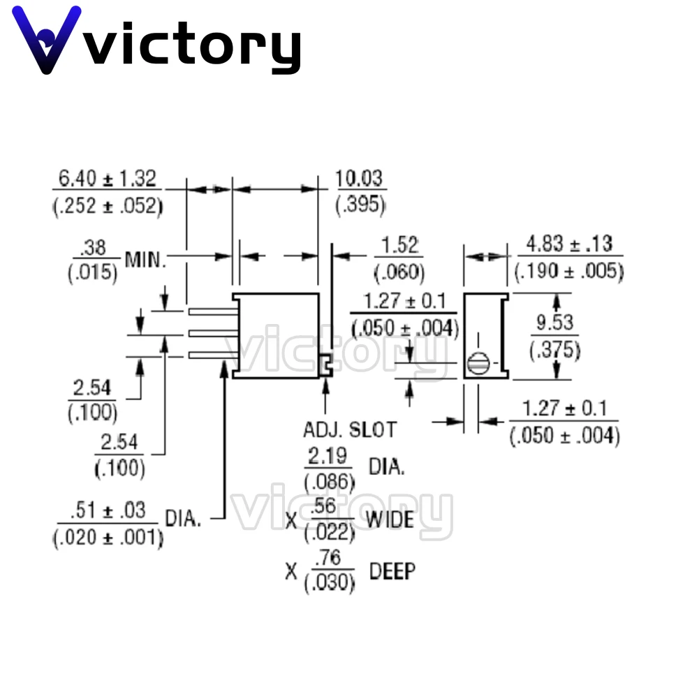 3296 Trimmer Potentiometer Pinout, Features Datasheet, 50% OFF