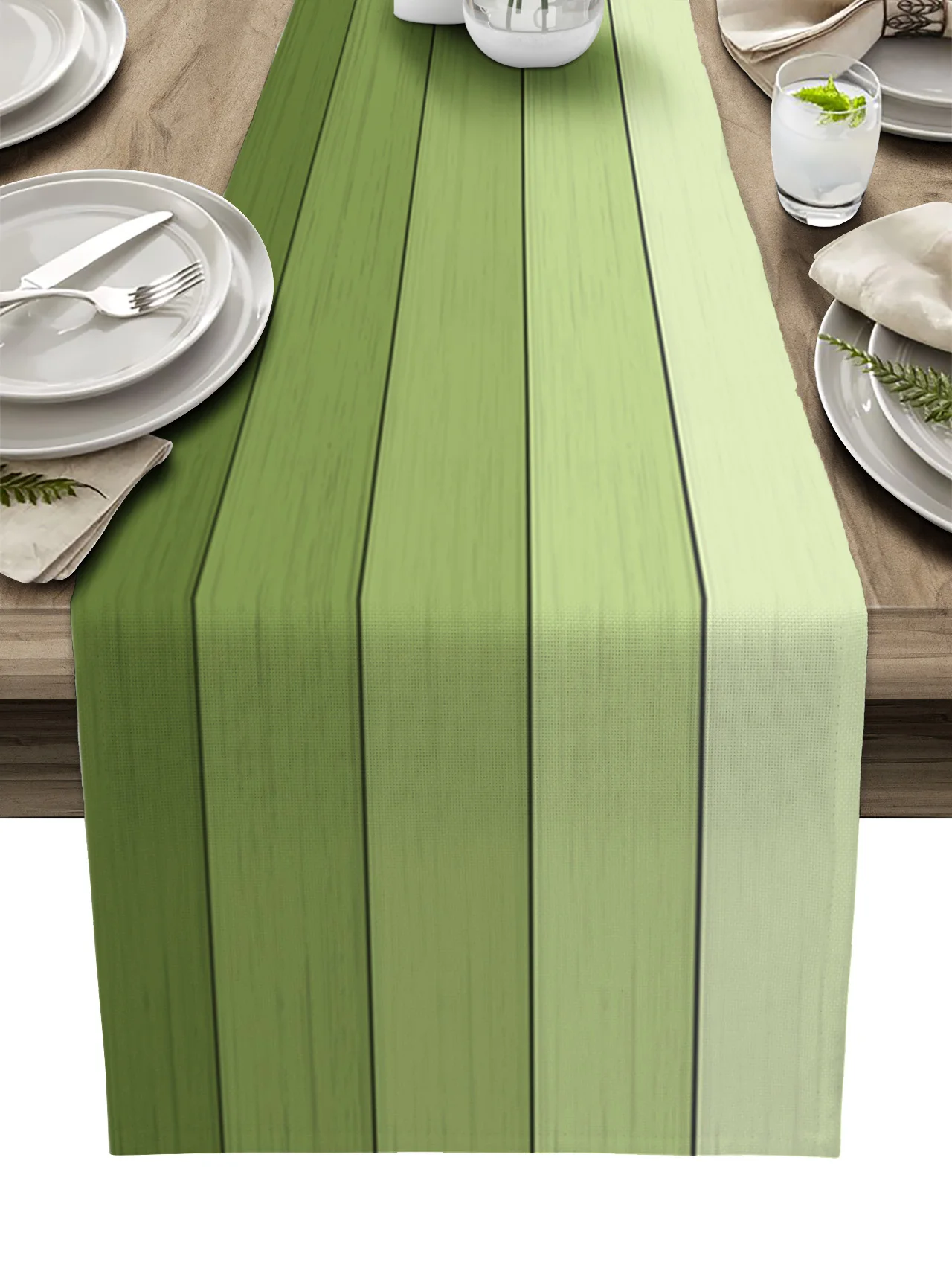 Wood-Grain-Green-Gradient-Table-Runner-Decoration-Home-Decor-Dinner ...