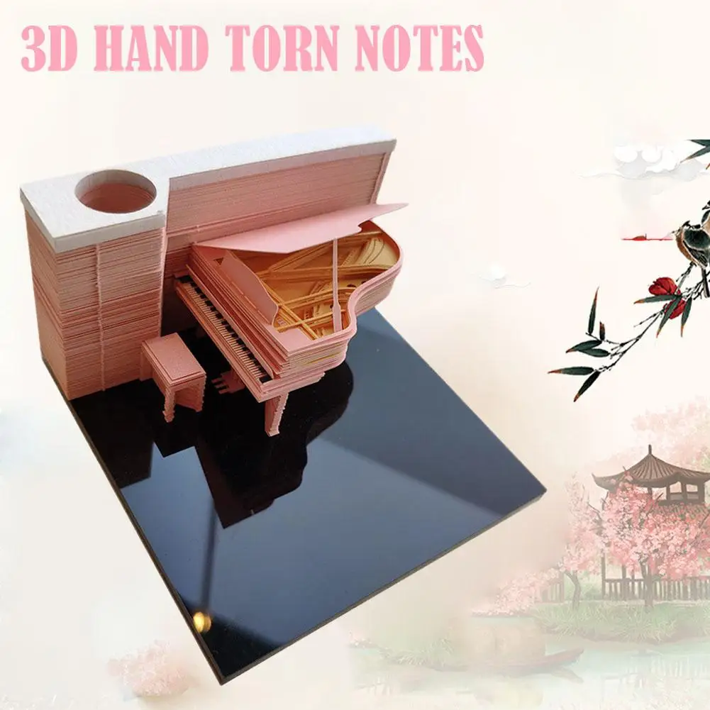 3D-Memo-Pad-Piano-Model-Paper-Sticky-Notes-Custom-Acrylic-Party-Holder ...