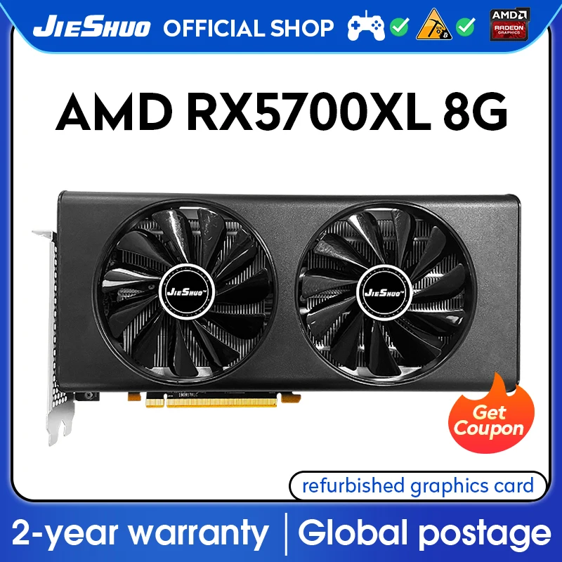 JIESHUO RX 5700XL 8G Gaming Placa Gráfica Gpu Gddr6 256bit 7nm rx5700xl ...