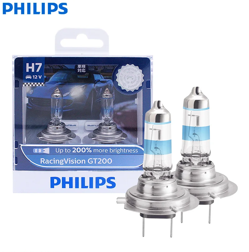 Philips H7 12V 55W Racing Vision Xenon White Light Halogen Headlight ...