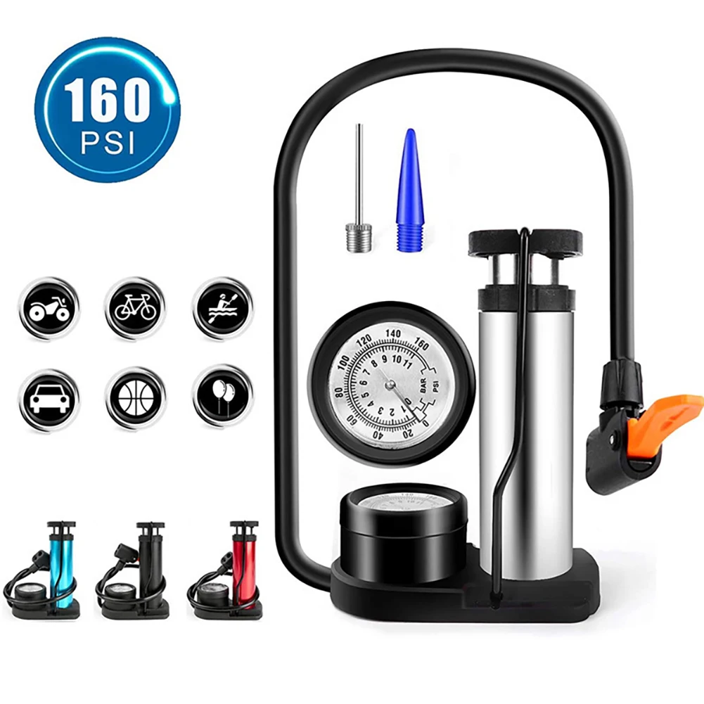 Portable-Bike-Pump-High-Pressure-Pedal-Bicycle-Foot-Pump-Ultra-Light ...