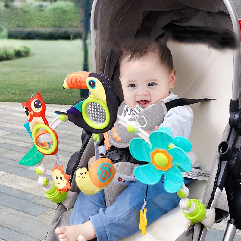 Baby-Stroller-Arch-Toy-Clip-On-Baby-Pram-Activity-Arch-Musical-Sensory ...