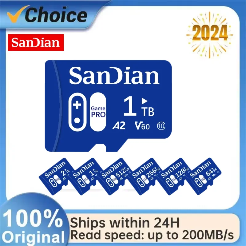 Sandian-2TB-Memory-Card-1TB-Micro-TF-SD-Card-Class10-A2-4K-V60-TF-Flash ...