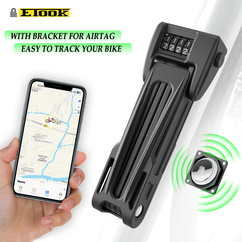 ETOOK-Bicycle-Lock-High-Secutiry-Folding-Bike-Lock-with-Bracket-for ...
