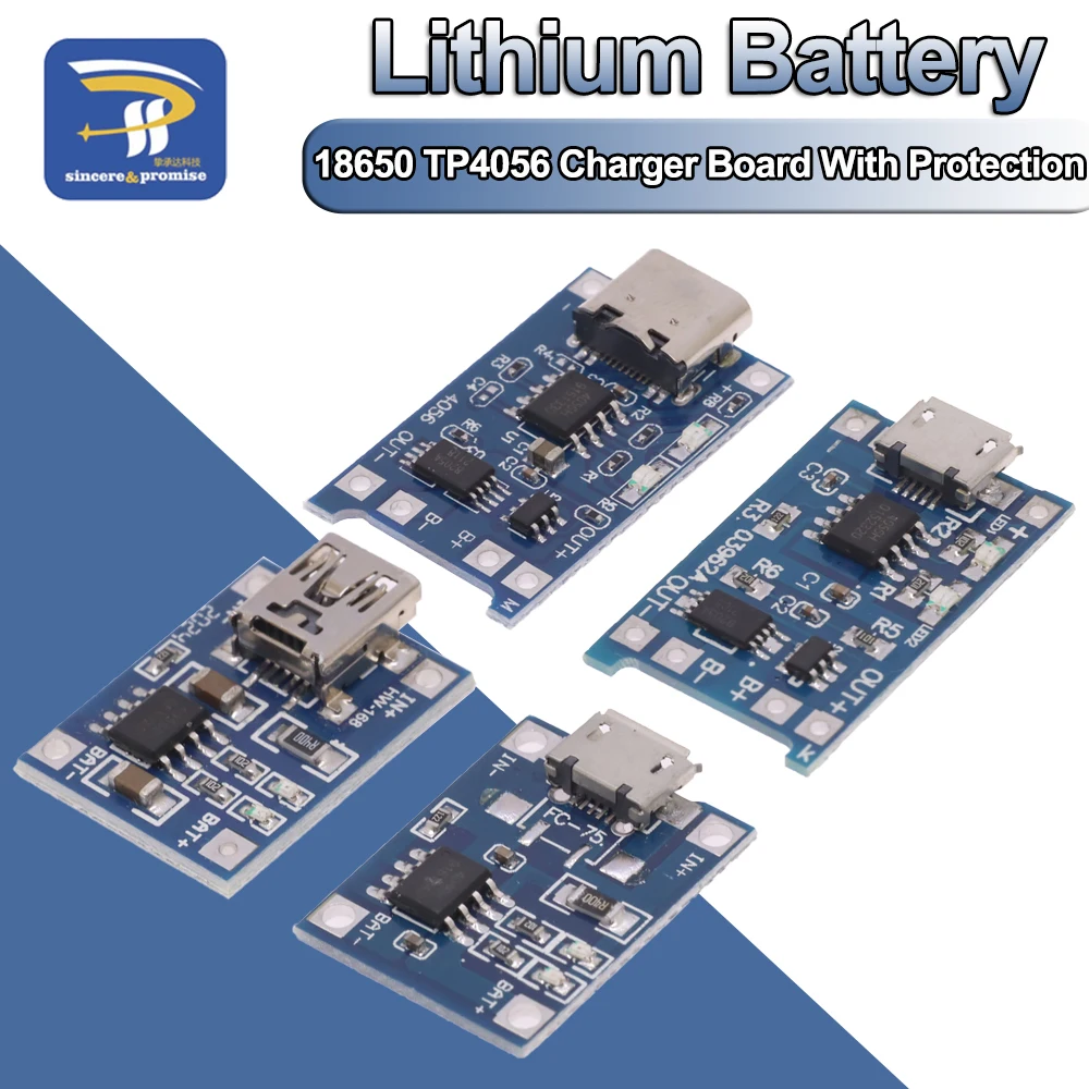 5PCS/LOT Mini Micro Type c USB 5V 1A 18650 TP4056 Lithium Battery ...