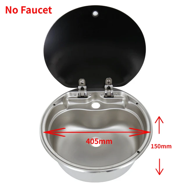 RV caravan camping Stainless Steel Hand Wash Basin Sink Tempered Glass ...