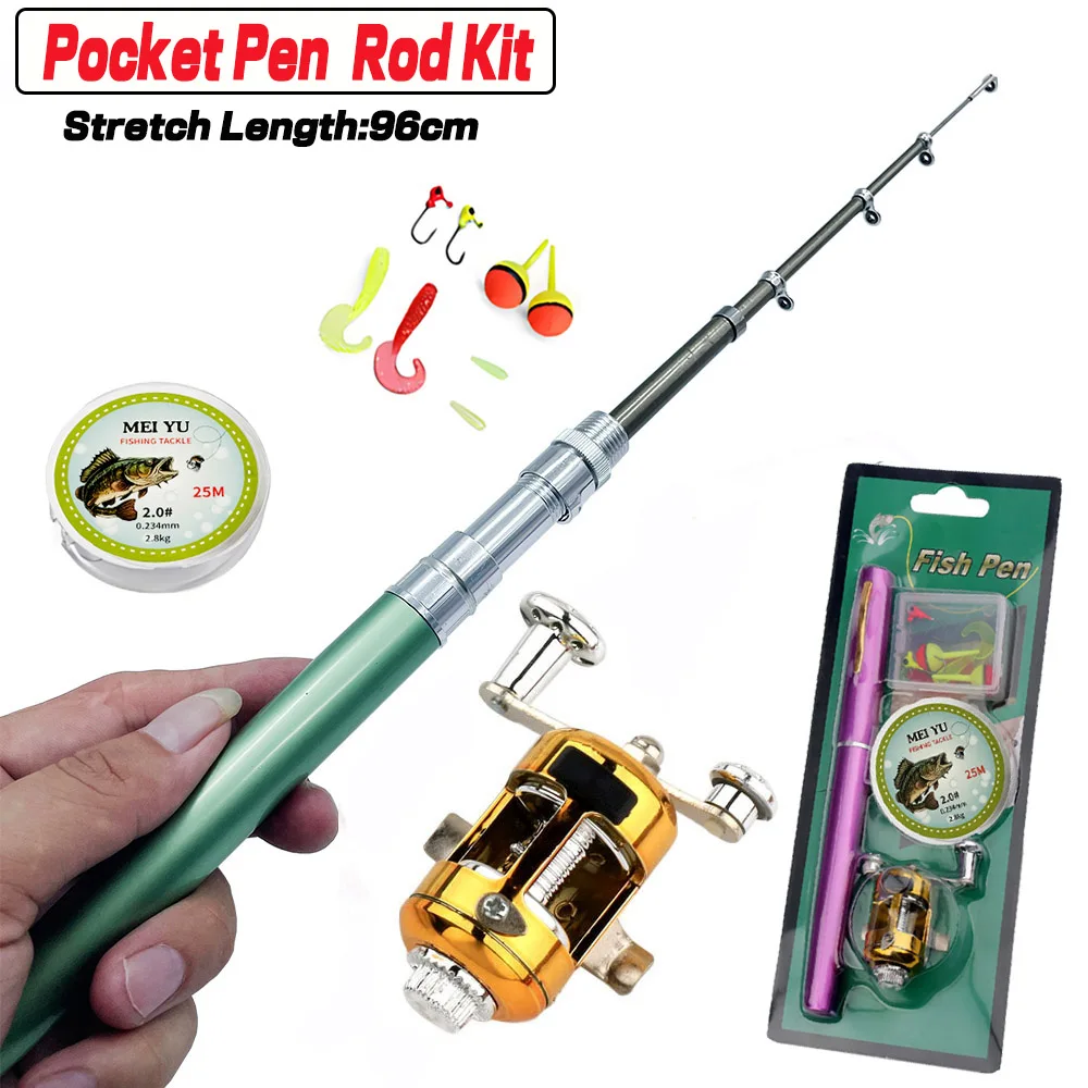 Fishing-Rod-Reel-Combo-Set-Foled-21cm-Telescopic-Portable-Pocket-Pen ...