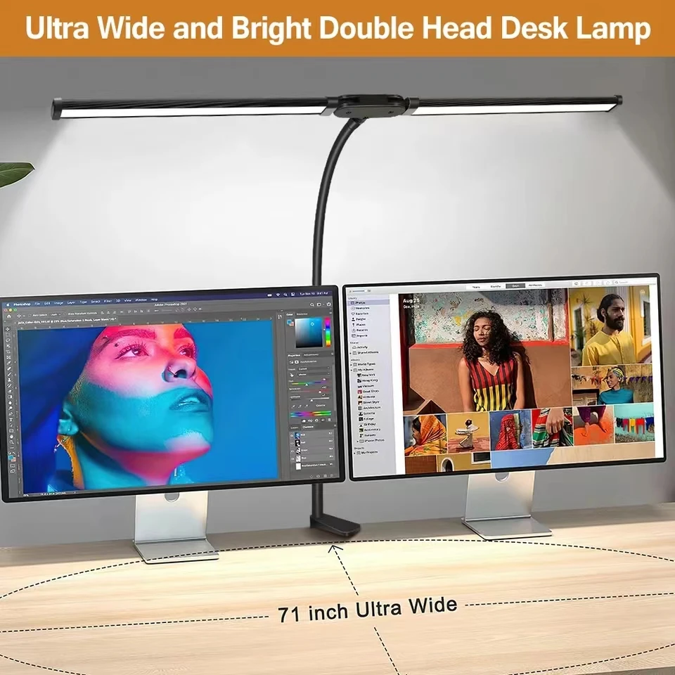 Double-headed-LED-clip-type-remote-control-desk-lamp-reading-lamp ...