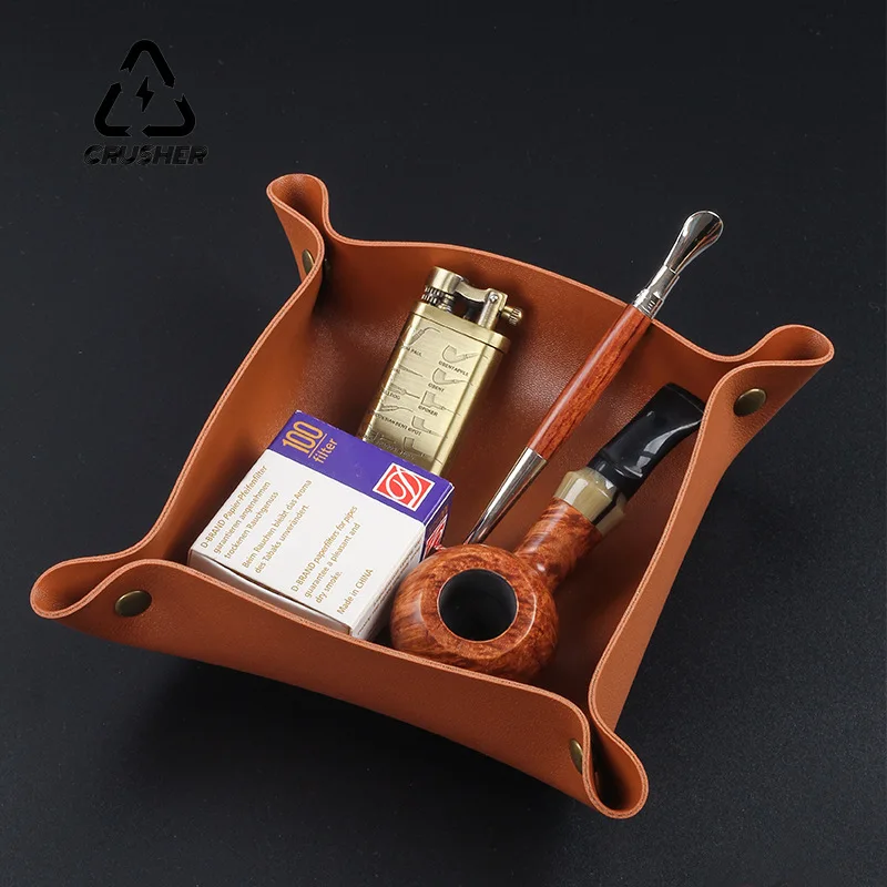 CRUSHER-Leather-Foldable-Rollable-Herb-Tobacco-Rolling-Tray-Valet-Tray ...