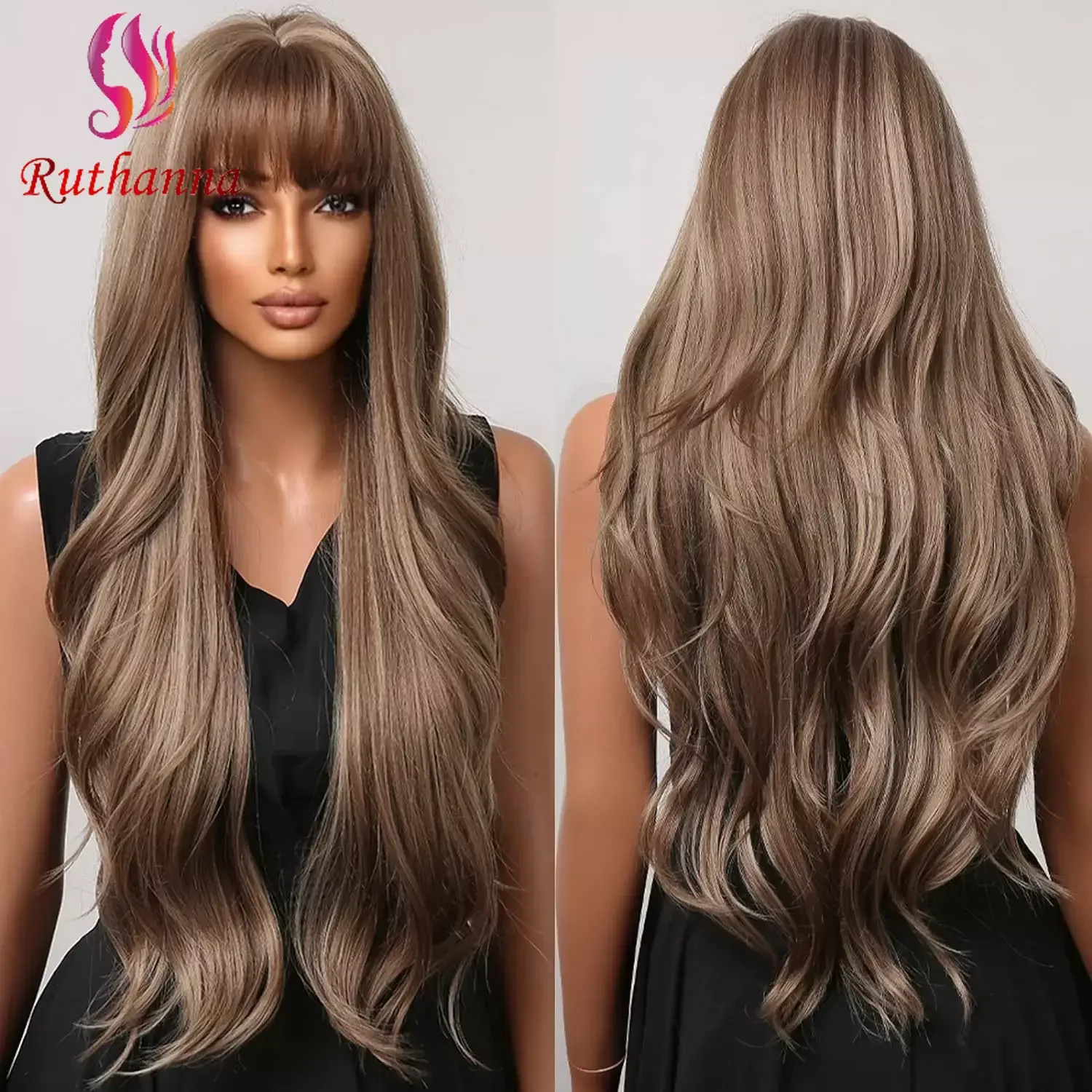 Peluca-rizada-larga-sint-tica-con-flequillo-para-mujer-peluca-de-fibra ...